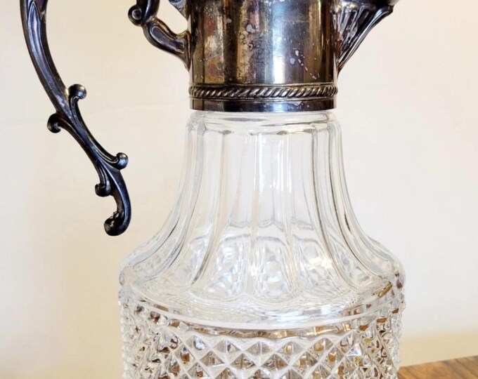 VTG Italian Leonard Silver MFG Co. Crystal and Silver-plated Claret ...