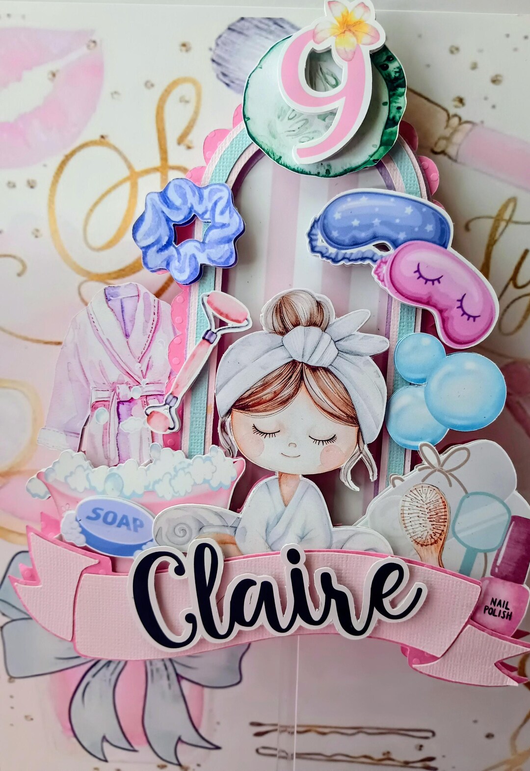 Spa Party Cake Topper, Spa Party Decoration, Spa Party Topper, Spa ...