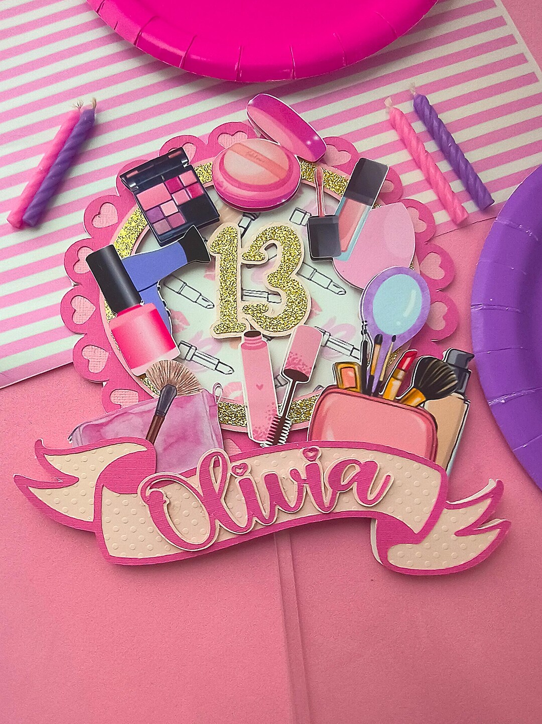 Teenage Makeup Cake Topper, Makeup Party, Makeup Birthday Theme, GRWM ...
