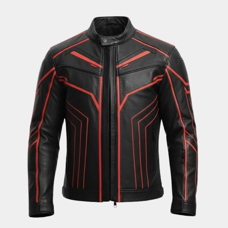 Tron Ares Cosplay Jacket | Futuristic Black Motorcycle Jacket - Etsy