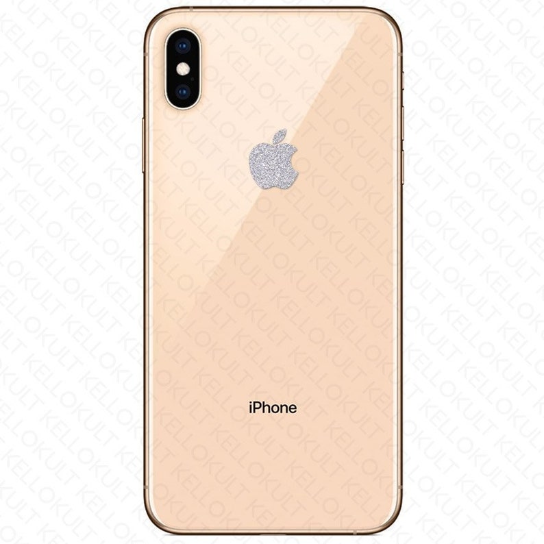 Apple Iphone XS Max Sparkling Silver Logo Decal - Etsy