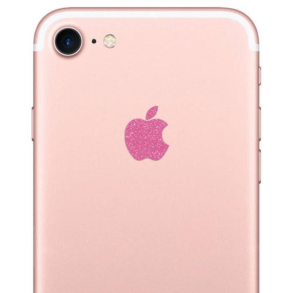 Sparkling Pink Apple iPhone 7 and iPhone 6 Logo Decal