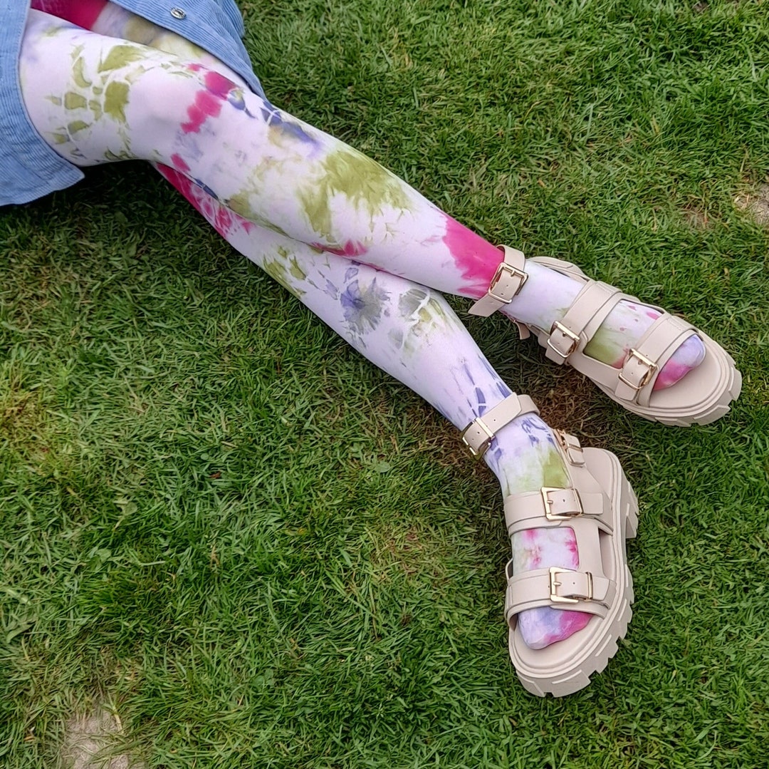 TIE DYE Tights - HYACINTH Colourway - 50 Denier Dip Dye, Fun, Unique ...