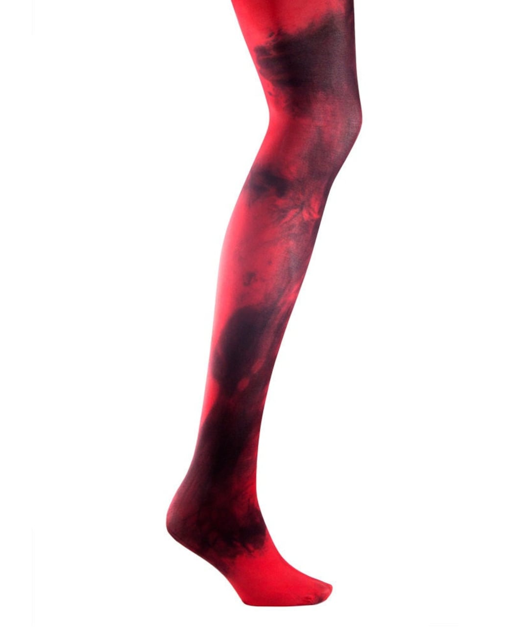 TIE DYE Tights -SCARLET & Black - Dip Dyed Pantyhose, Patterned, Unique ...