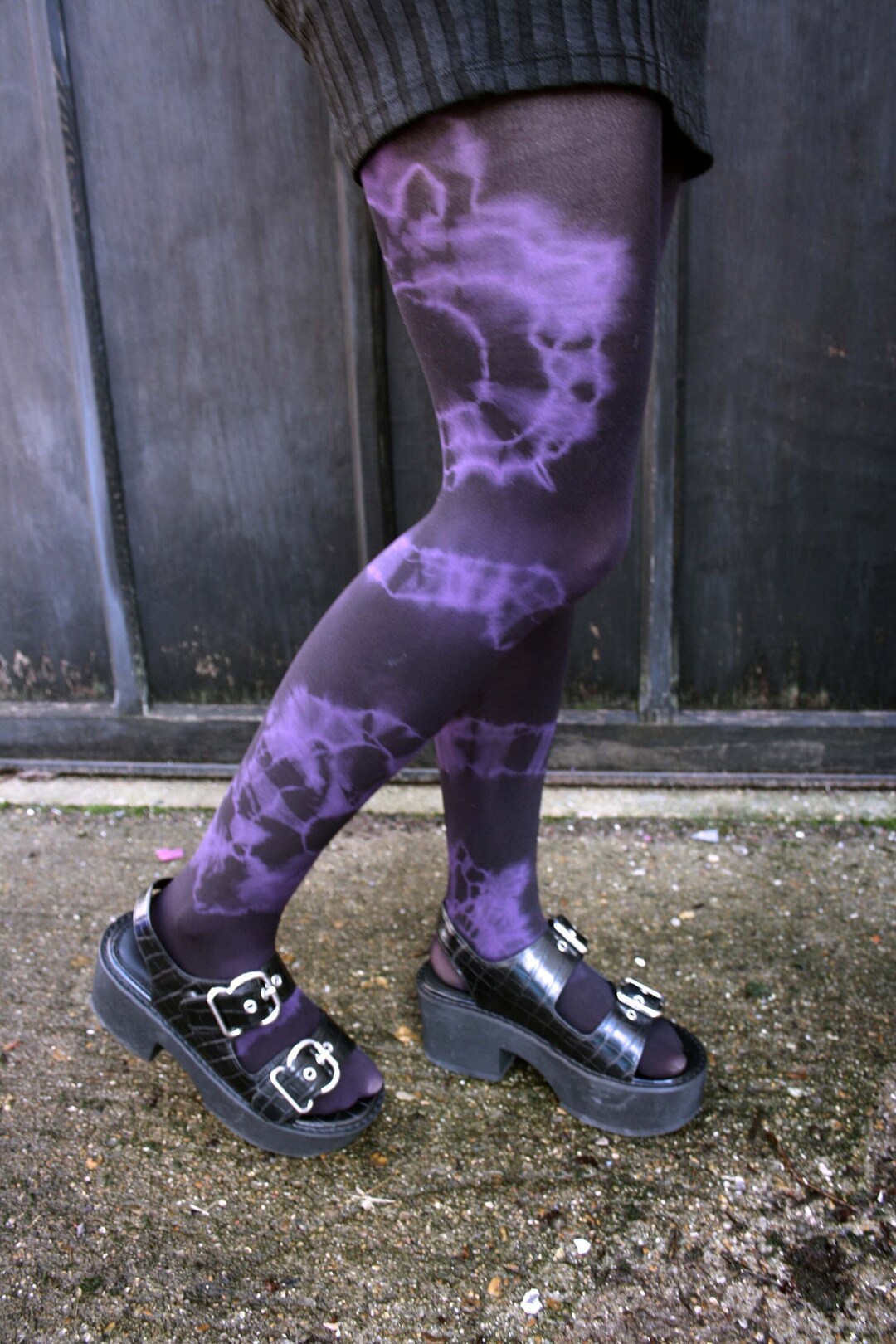 TIE DYE Tights - PULSAR Colourway - 50 Denier Dip Dye, Purple Fun ...