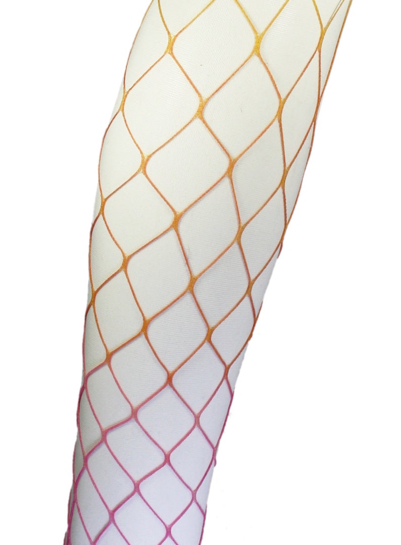 Ombre FISHNET Tights - TEQUILA SUNRISE. Hand Dyed Unique, Colourful ...