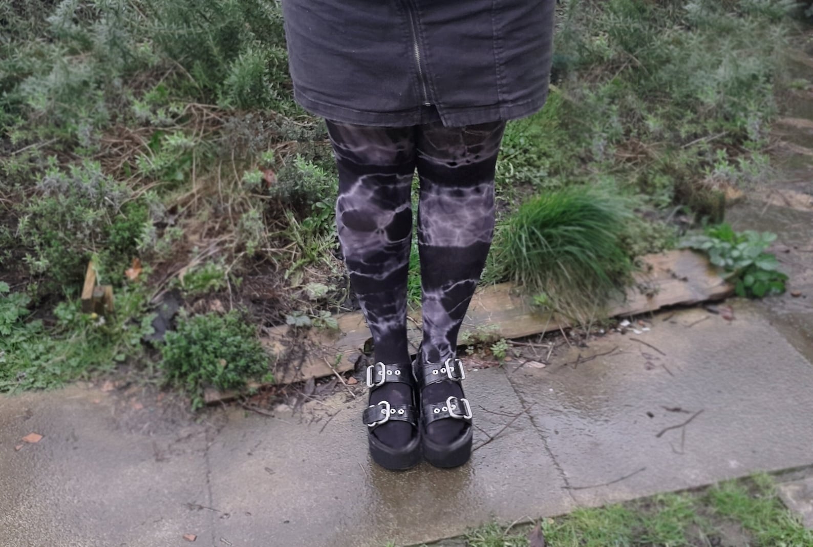 TIE DYE Tights - GALAXY Colourway Purple & Black - 50 Denier Dip Dye ...