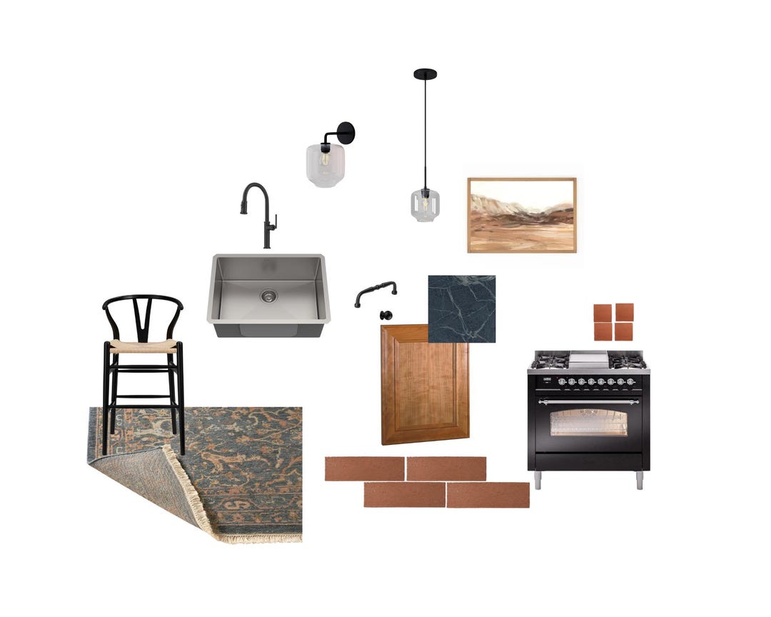 Black & Rust Kitchen Mood Board: Room Design Inspiration - Etsy
