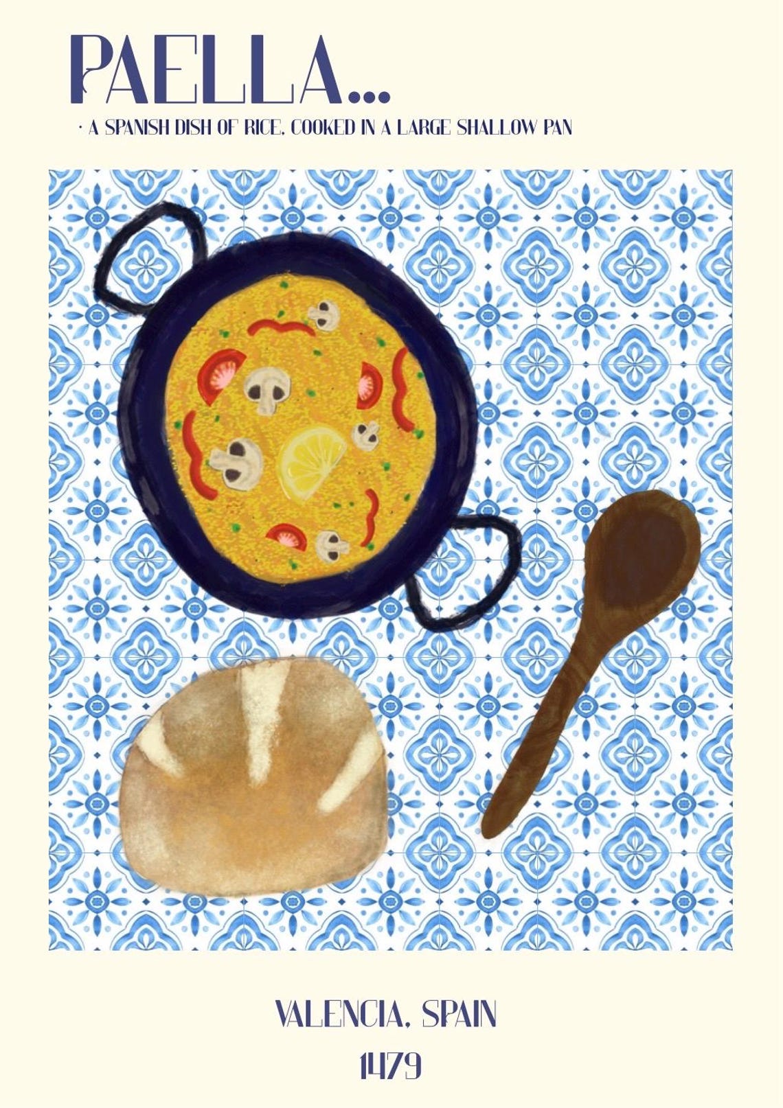 Paella Design Digital Print - Etsy