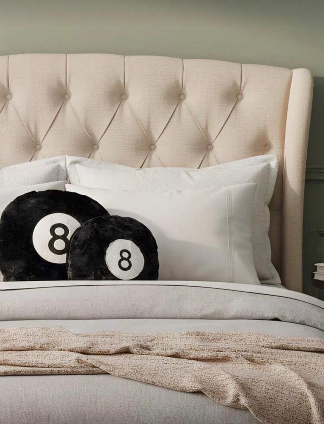 8 Ball Plush Pillow | Fluffy Billiard Decor - Etsy