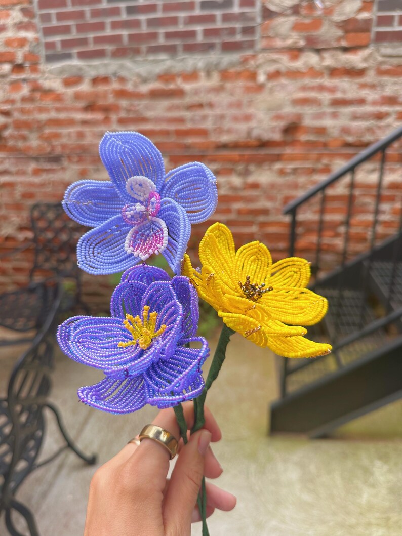 Large French Beaded Flower - Etsy