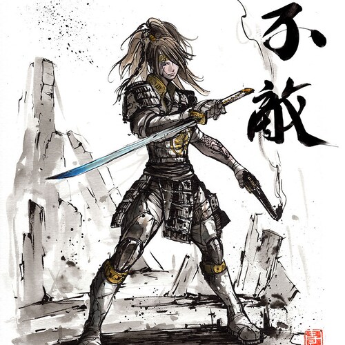 Print 8x10 Samurai Girl CIRI Calligraphy Family - Etsy