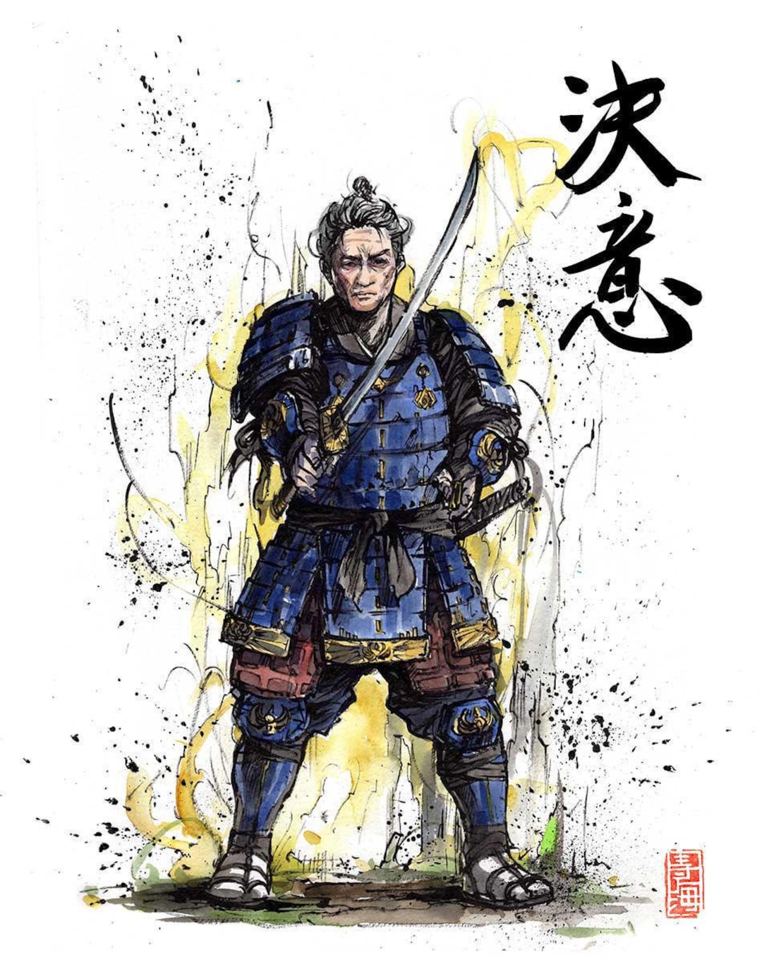 8x10 PRINT Samurai Admiral Adama From Battlestar Galactica Japanese ...