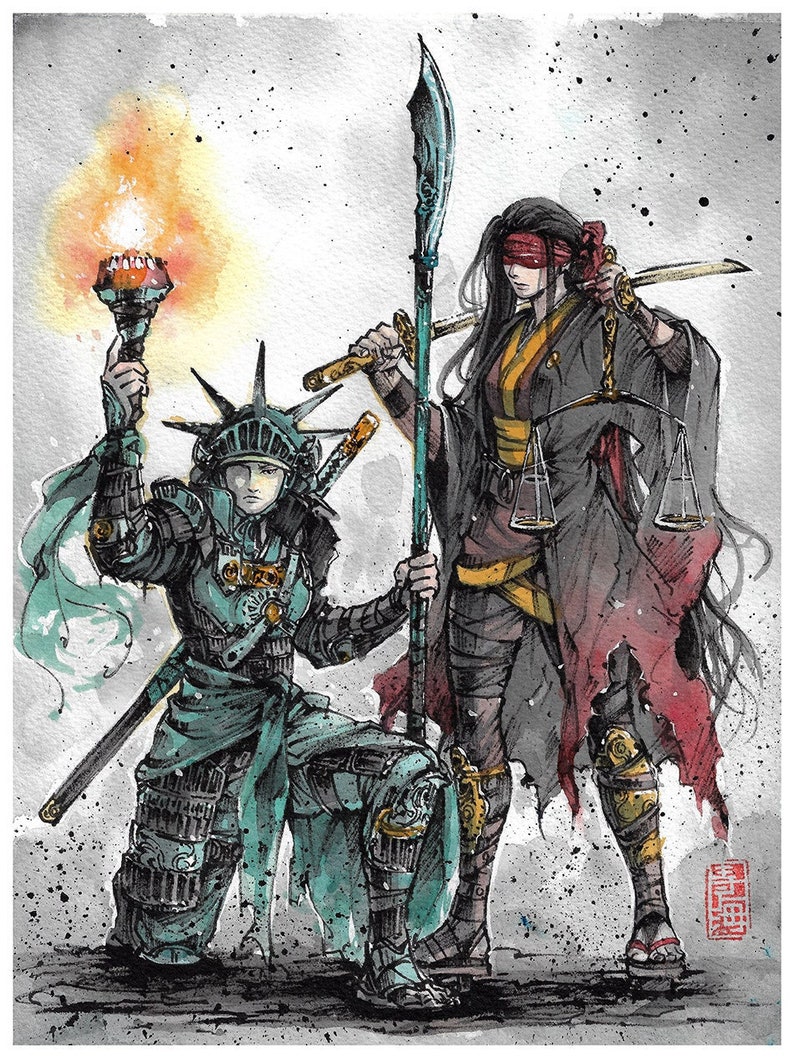 Fine Art PRINT 8x10 Lady Liberty and Justice - Etsy