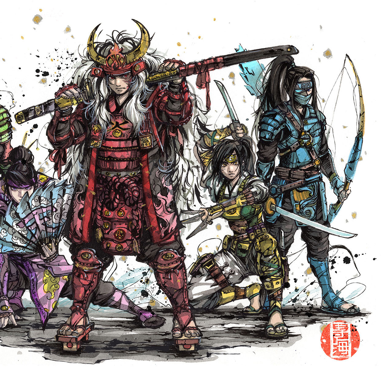 Blue Power Ranger Samurai Drawing