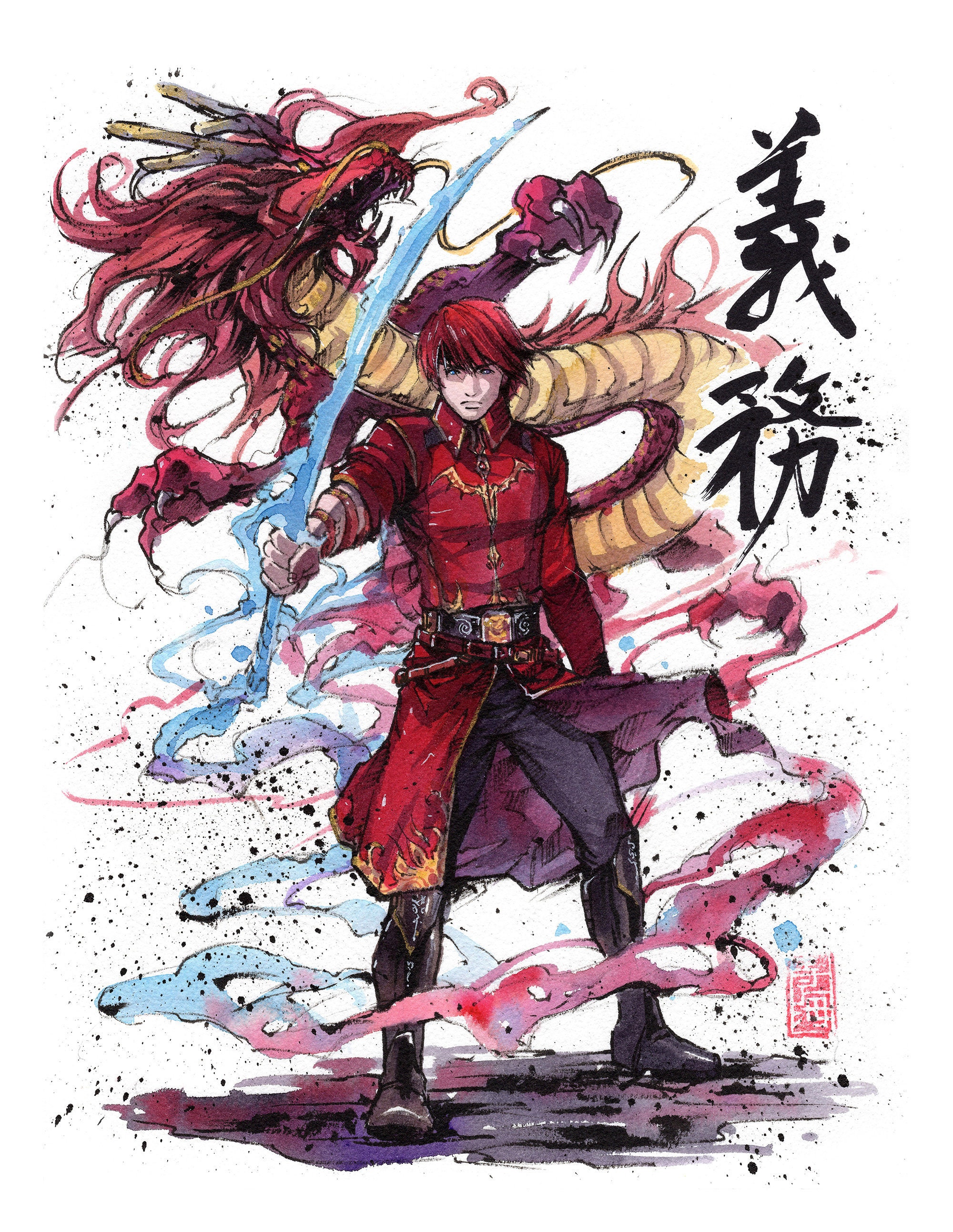 Anime Warrior Guy Drawing