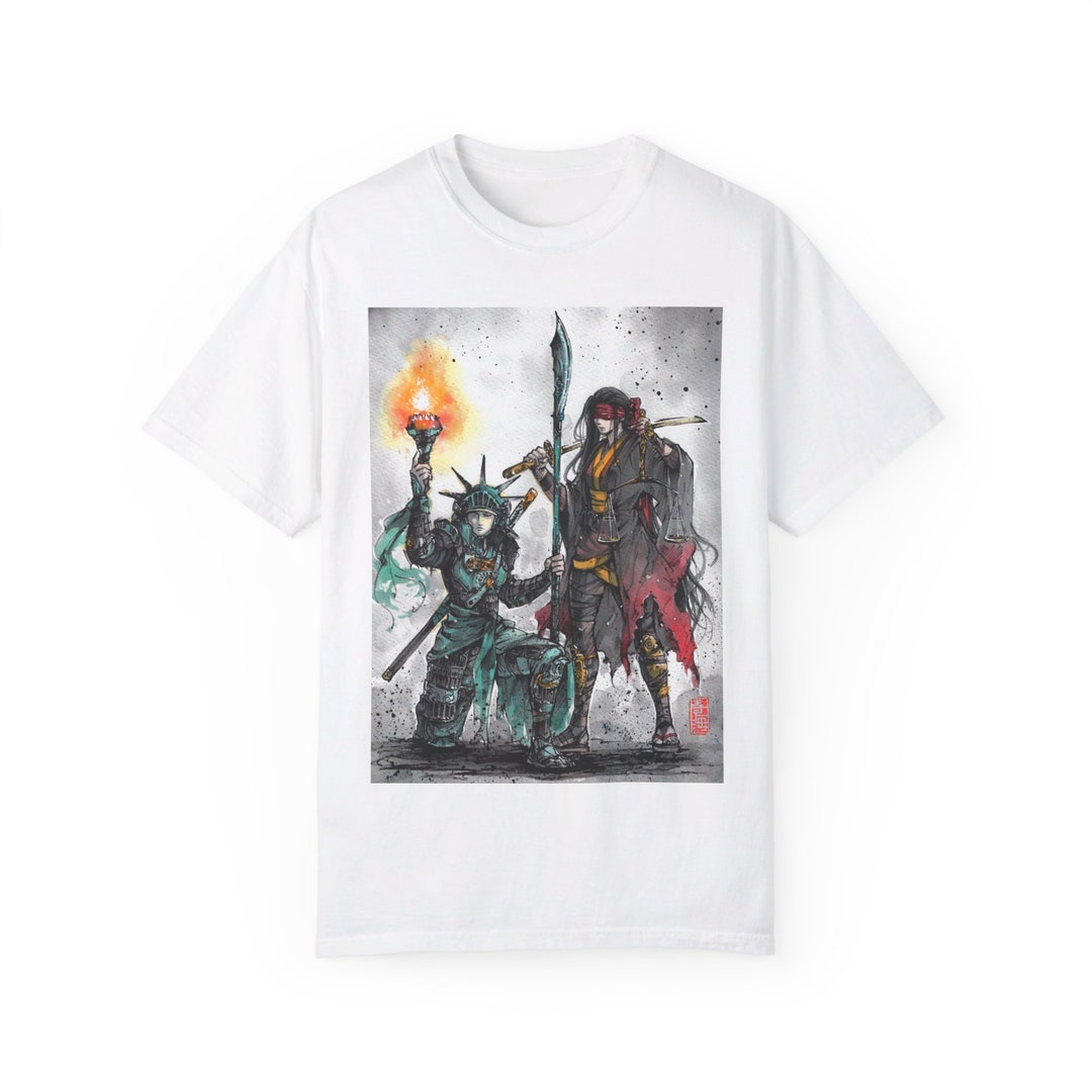 Lady Liberty and Justice Samurai Unisex Garment-dyed T-shirt - Etsy