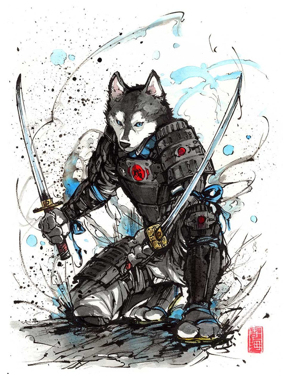 8x10 Inches PRINT of Year of the Dog Samurai Chinese Zodiac - Etsy