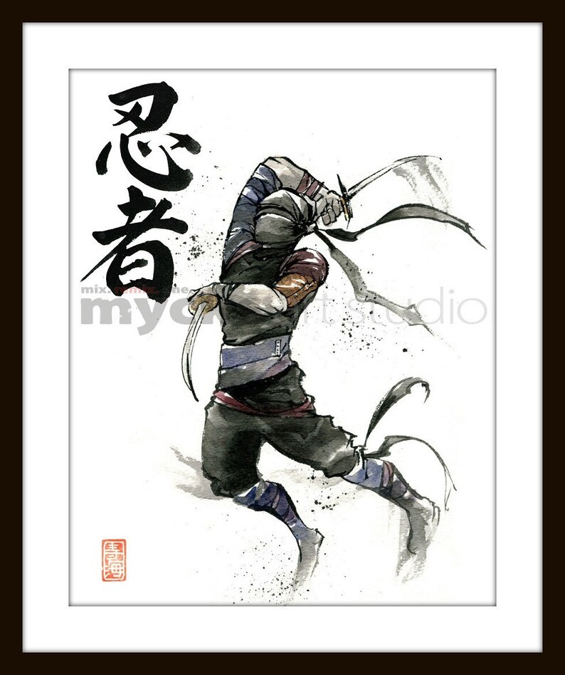 PRINT 8x10 NINJA Japanese Calligraphy by Mycks - Etsy UK