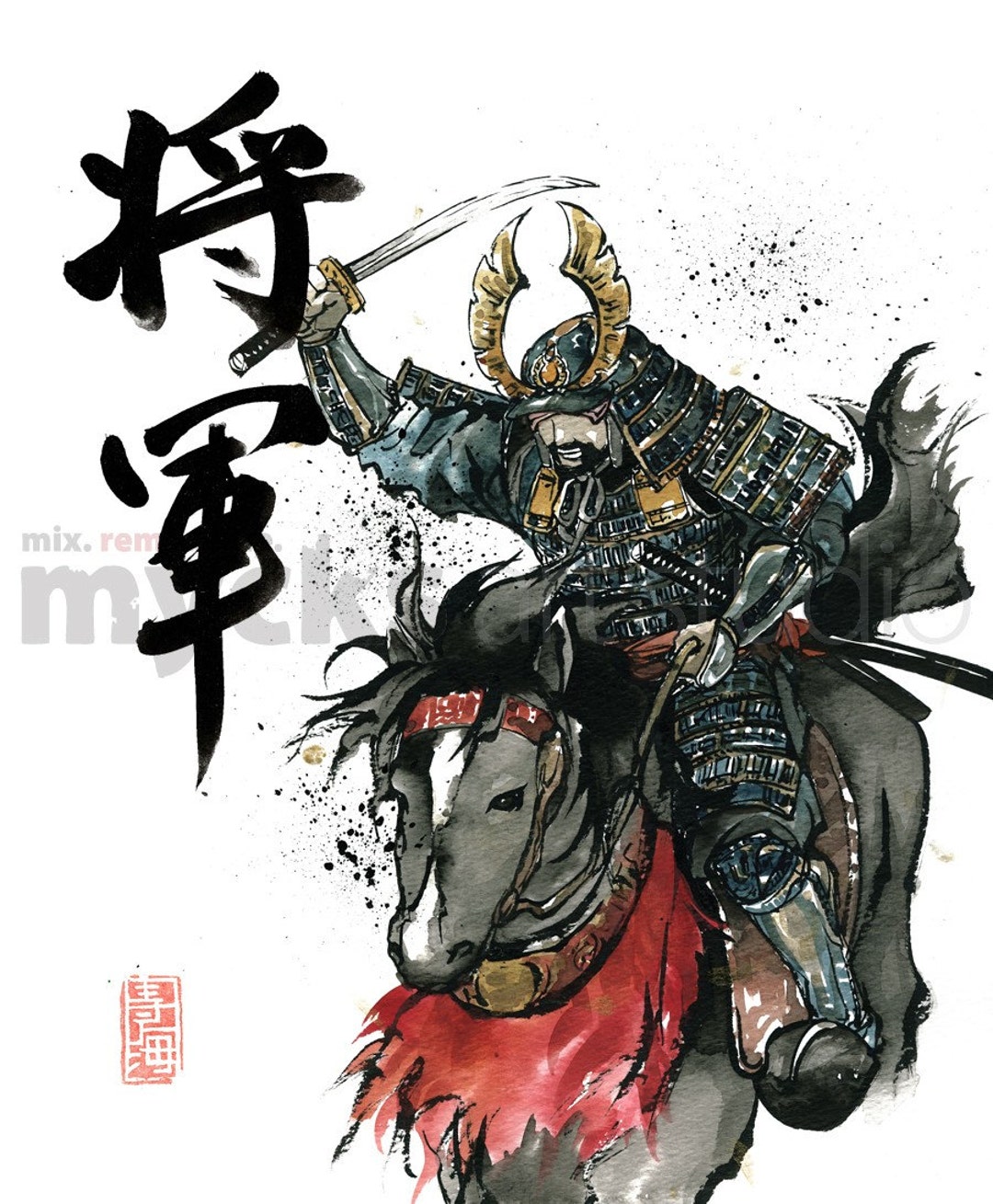 SHOGUN, Samurai General on a Horse With Sword Drawn 8x10 PRINT - Etsy