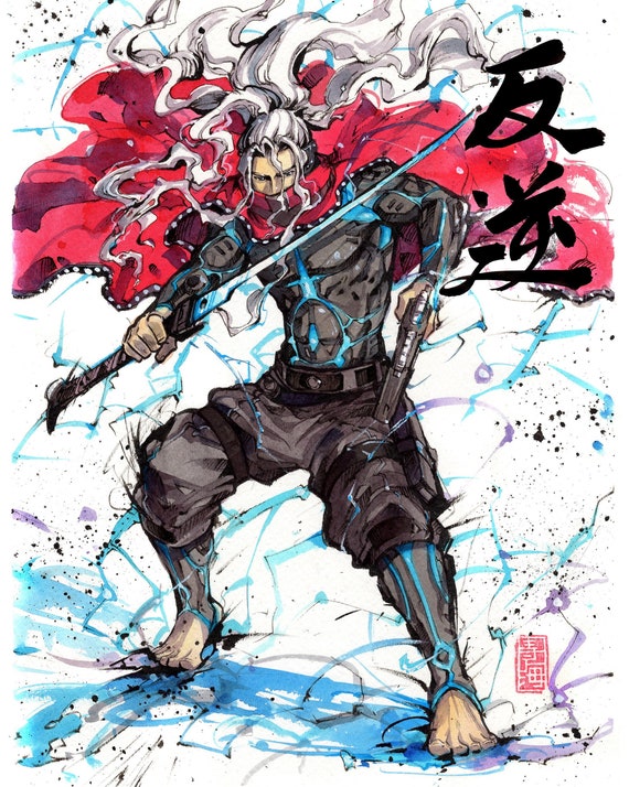 Fine Art PRINT 8x10 Furi Rider With Japanese Calligraphy | Etsy