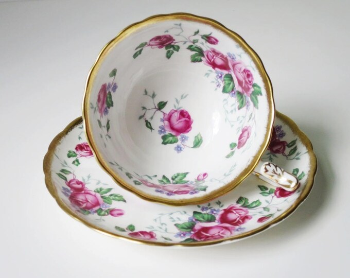 Pink Roses Tea Cup and Saucer, Teacup Set, Vintage Cup and Saucer - Etsy