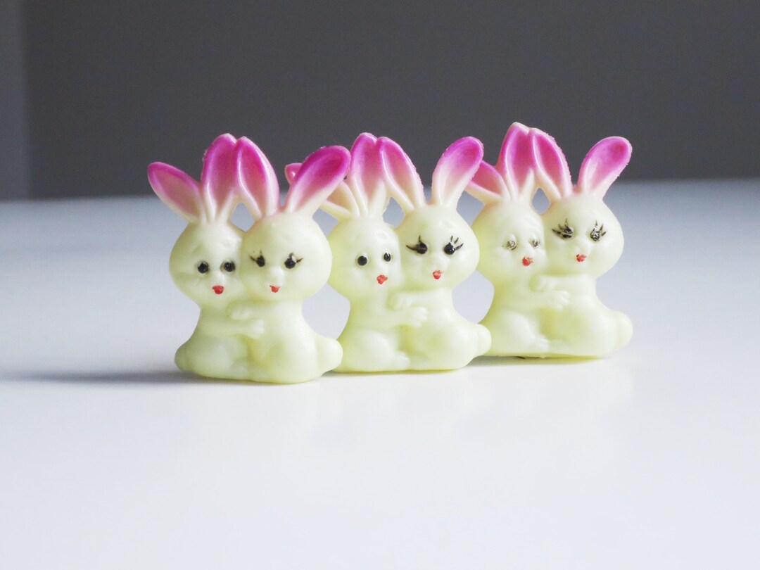 Vintage Bunny Rabbits, Mini Hugging Bunnies, Gift Box Decoration ...