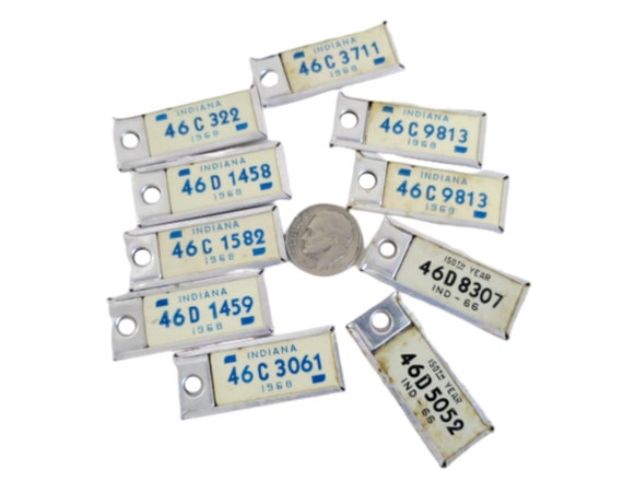DAV License Plate Key Tags Set of 10 Mini License Plates | Etsy