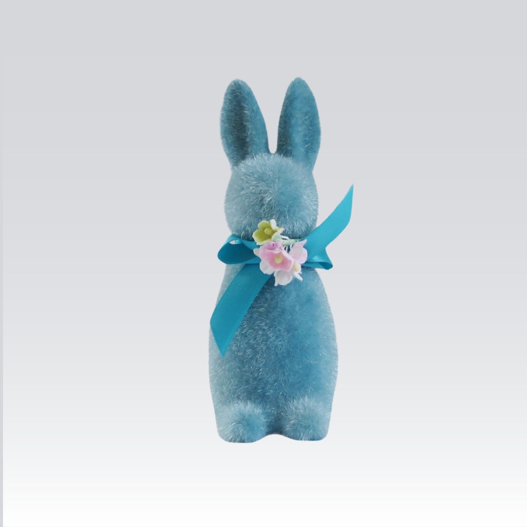 Kitsch Flocked Bunny Rabbit for Crafts, Decor, or Easter Basket Fill ...
