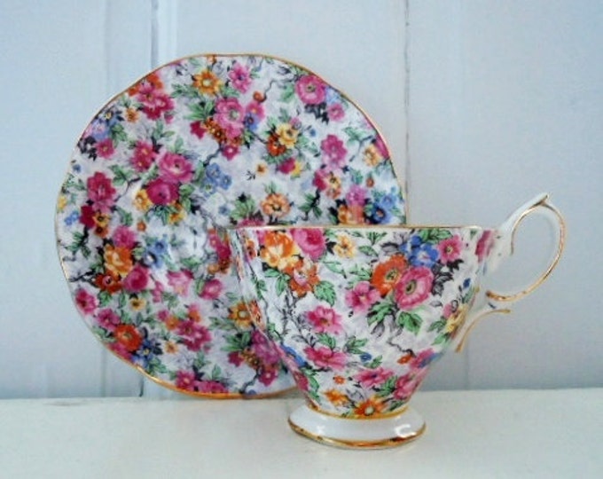 Vintage Royal Albert Chintz Tea Cup and Saucer - Etsy
