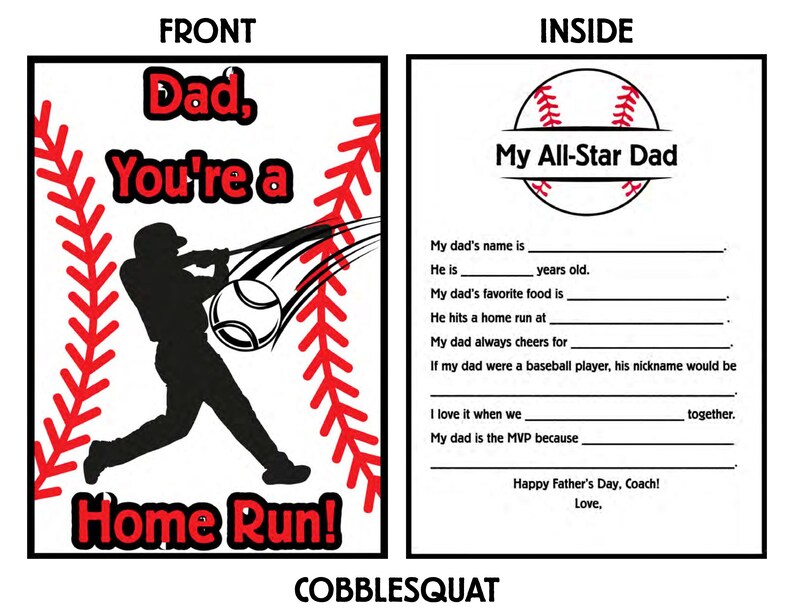 Father’s Day Card & Gift Tags | Printable Kids Activity | 5x7 Card |12 ...