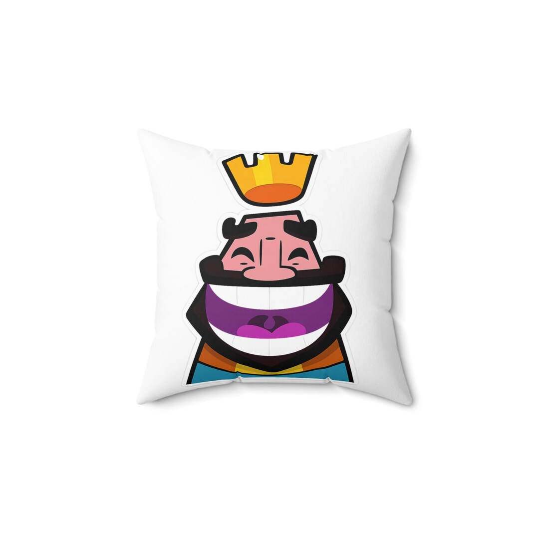 Clash Royale King Emote Pillow | Cartoon Royalty Throw Pillow - Etsy