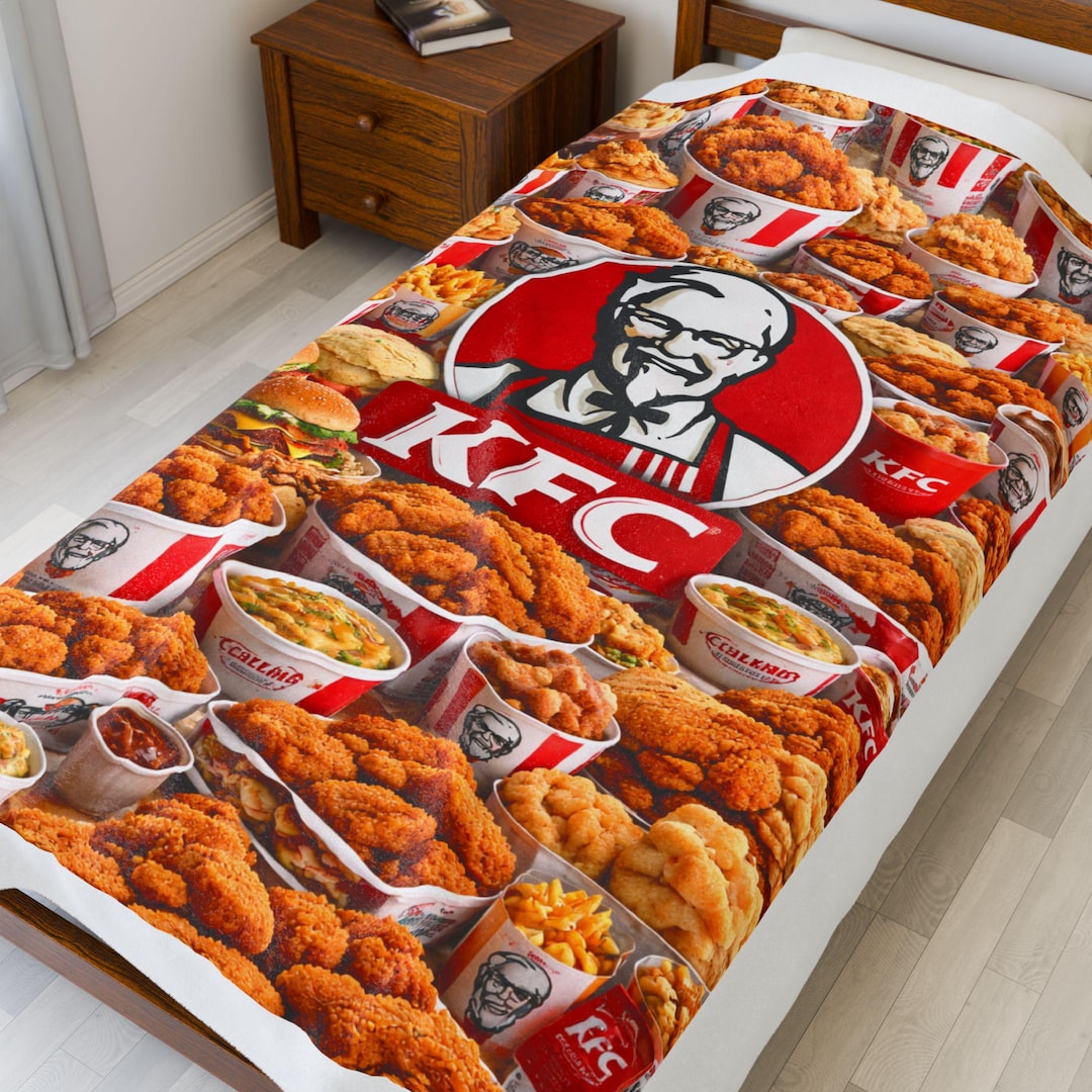 KFC Logo and Fried Chicken Pattern Velveteen Plush Blanket - Etsy UK