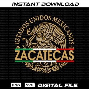 Zacatecas Mexico Eagle PNG SVG, Estado Mexicano,mexican Flag Digital ...