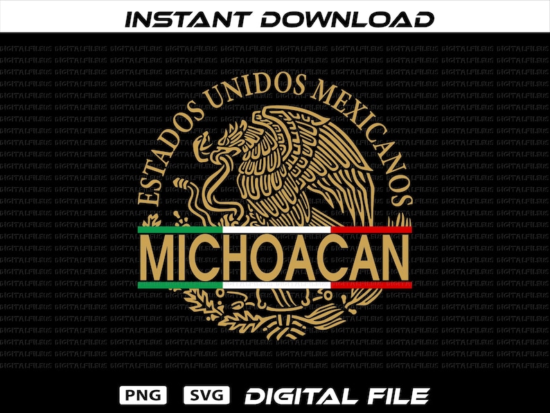 Michoacan Mexico Eagle PNG SVG, Estado Mexicano,(300 DPI) - Etsy