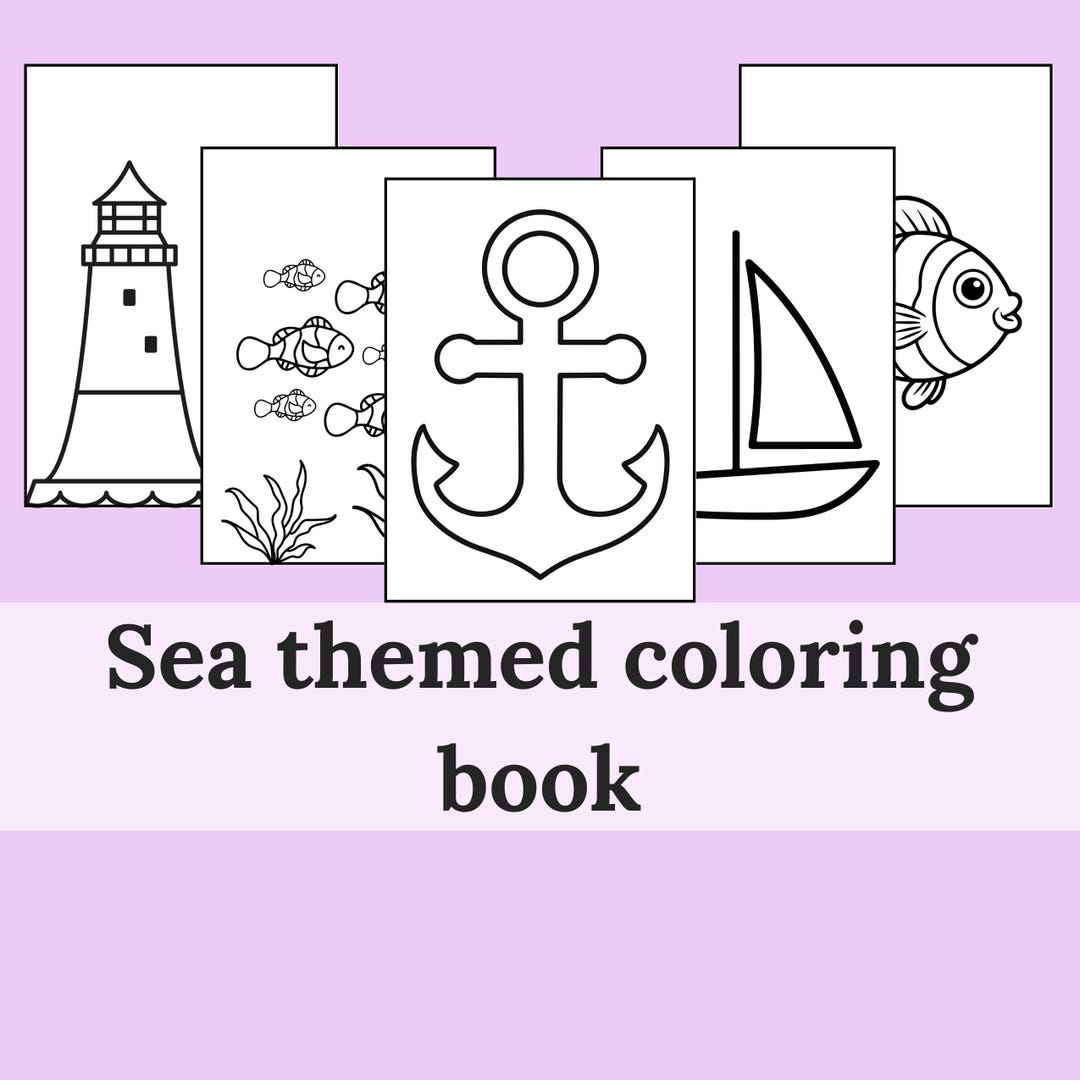 Printable Coloring Pages for Kids: Sea Themed Coloring Book PDF ...