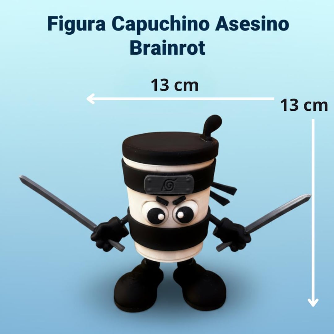 Buy Capuchino Asesino Brainrot Figure - 3D Printed Italian Meme ...