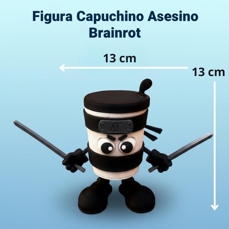 Capuchino Asesino Brainrot Figure - 3D Printed Italian Meme Collectible ...