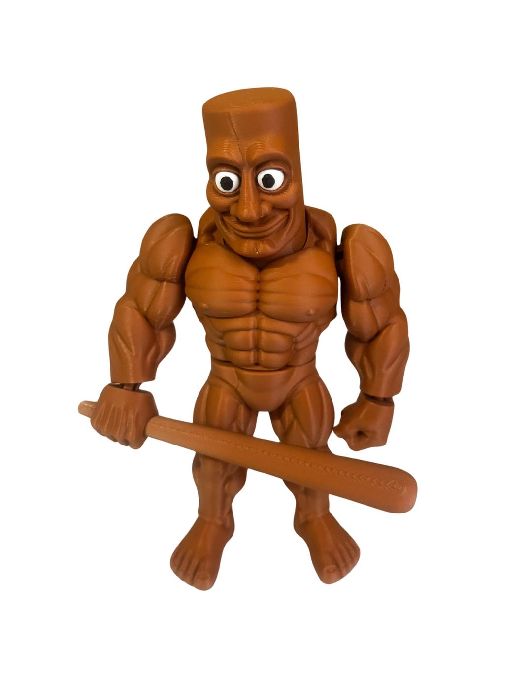 Tung Tung Tung Musculoso Muscular Articulated Figure: 3D Printed Brown ...