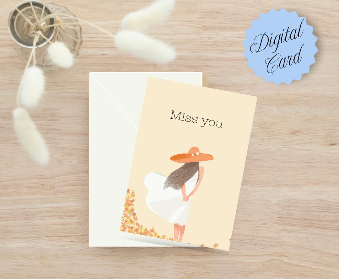 Miss You Card | Printable Thinking of You Card | I Miss You Note for ...