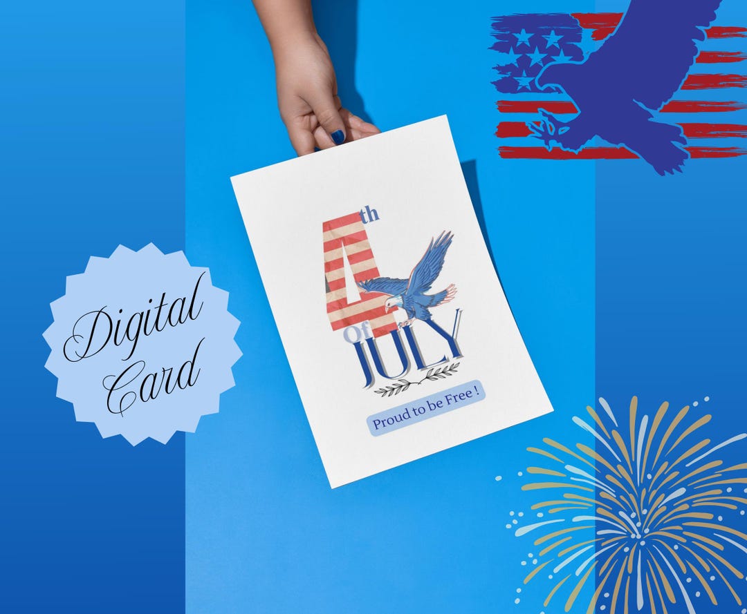 Patriotic Birthday Card Printable | 4th of July Card | USA Freedom ...