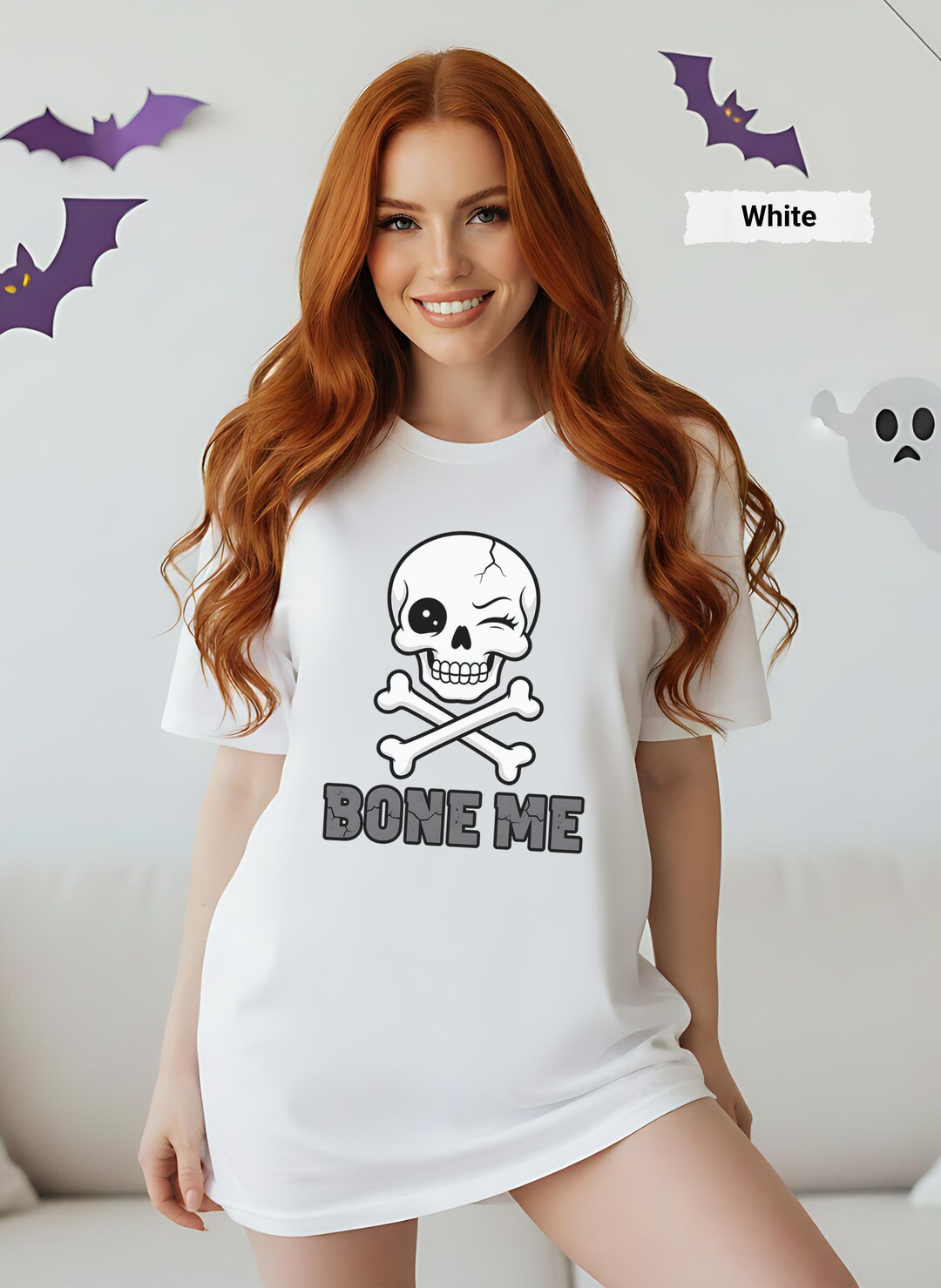 Skeleton Winking Halloween T-shirt, Funny Skelton Tee, Humorous ...