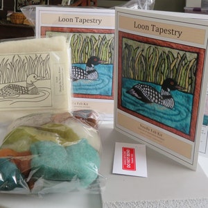 Needle Felting Kit Loon Tapestry Adult Craft Kit Made in Vermont Design ...