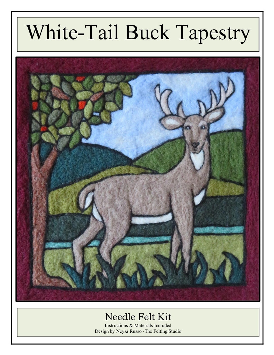 Needle Felt Kit Deer Whitetail Buck Wool Tapestry Beginners Welcome! - Etsy