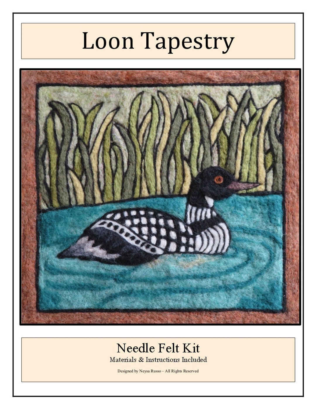 Needle Felting Kit: Loon Tapestry, Adult Craft - Made in Vermont - Etsy