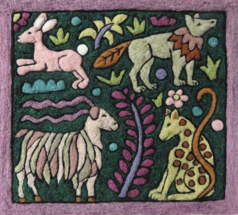Needle Felt Kit Medieval Animals Bestiary Tapestry Made in Vermont - Etsy