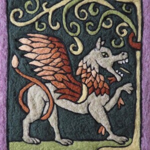 Medieval Gryphon Needle Felting Kit Dragon Tapestry Craft Kit Beginners ...
