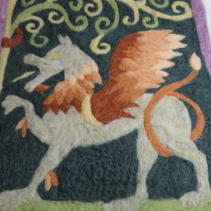 Medieval Gryphon Needle Felting Kit Dragon Tapestry Craft Kit Beginners ...