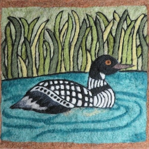 Needle Felting Kit Loon Tapestry Adult Craft Kit Made in Vermont Design ...