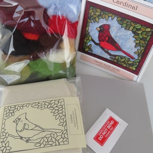 Cardinal Needle Felt Kit Beginners Welcome! Painting With Wool Tapestry ...